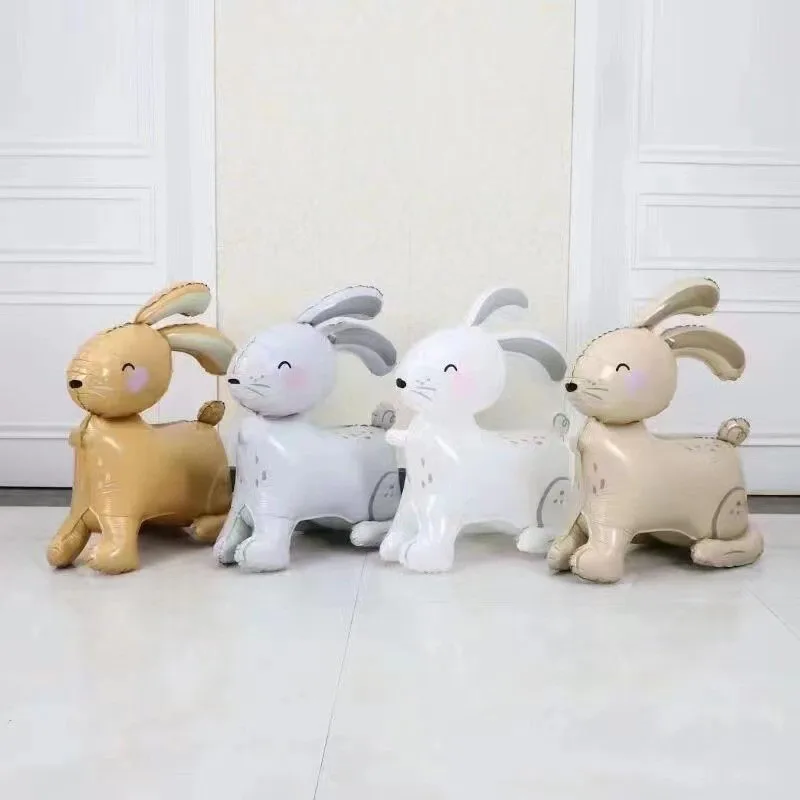 1pc 4D Standing Rabbit Balloon Cute Cartoon Animal Foil Ballon Wedding ...