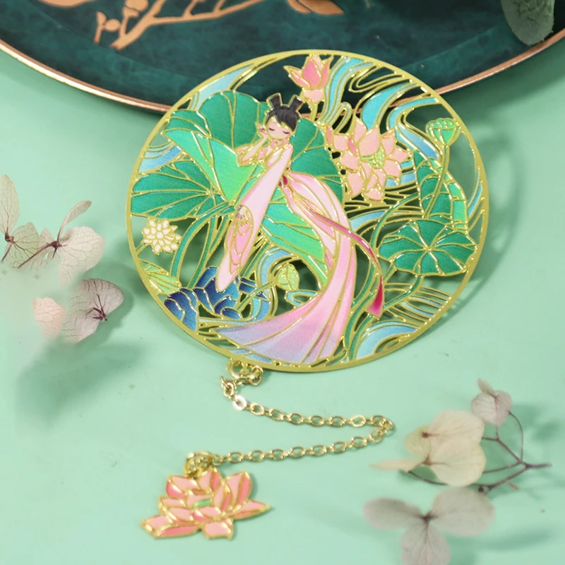 Chinese Style Bookmark Brass Art Culture Book Clip Teachers'Day Pendant ...