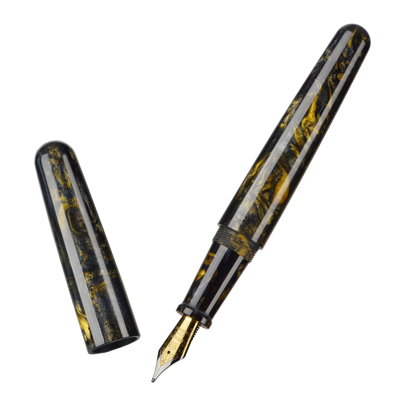 Fuliwen-017-Resin-Acrylic-Fountain-Pen-Black-Golden-Big-Size-EF-F-M ...