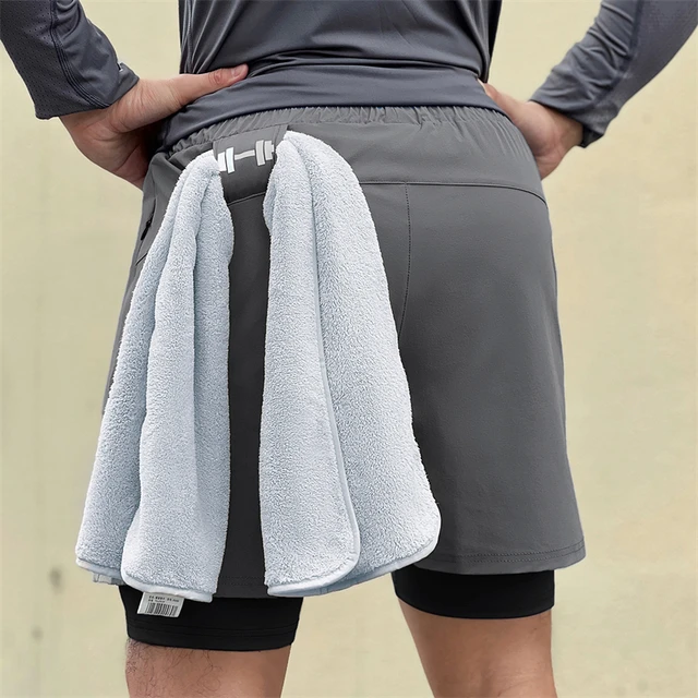 Bodybuilding & Fitness 2 in 1 Men's Double Layer Shorts - Men's Fitness ...