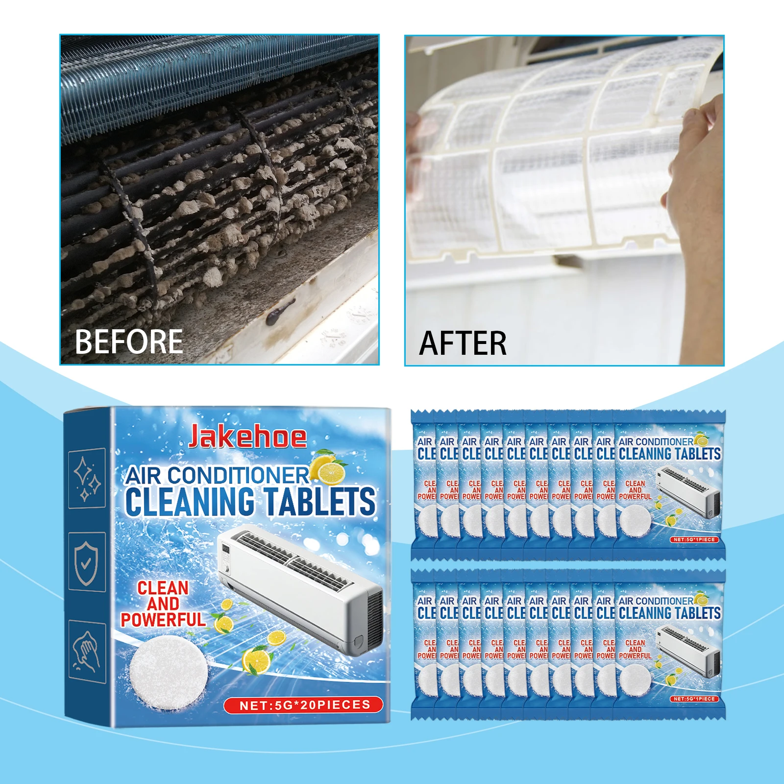 Air Conditioning Cleaner Foam Effervescent Tablet Descaling Cleaning ...