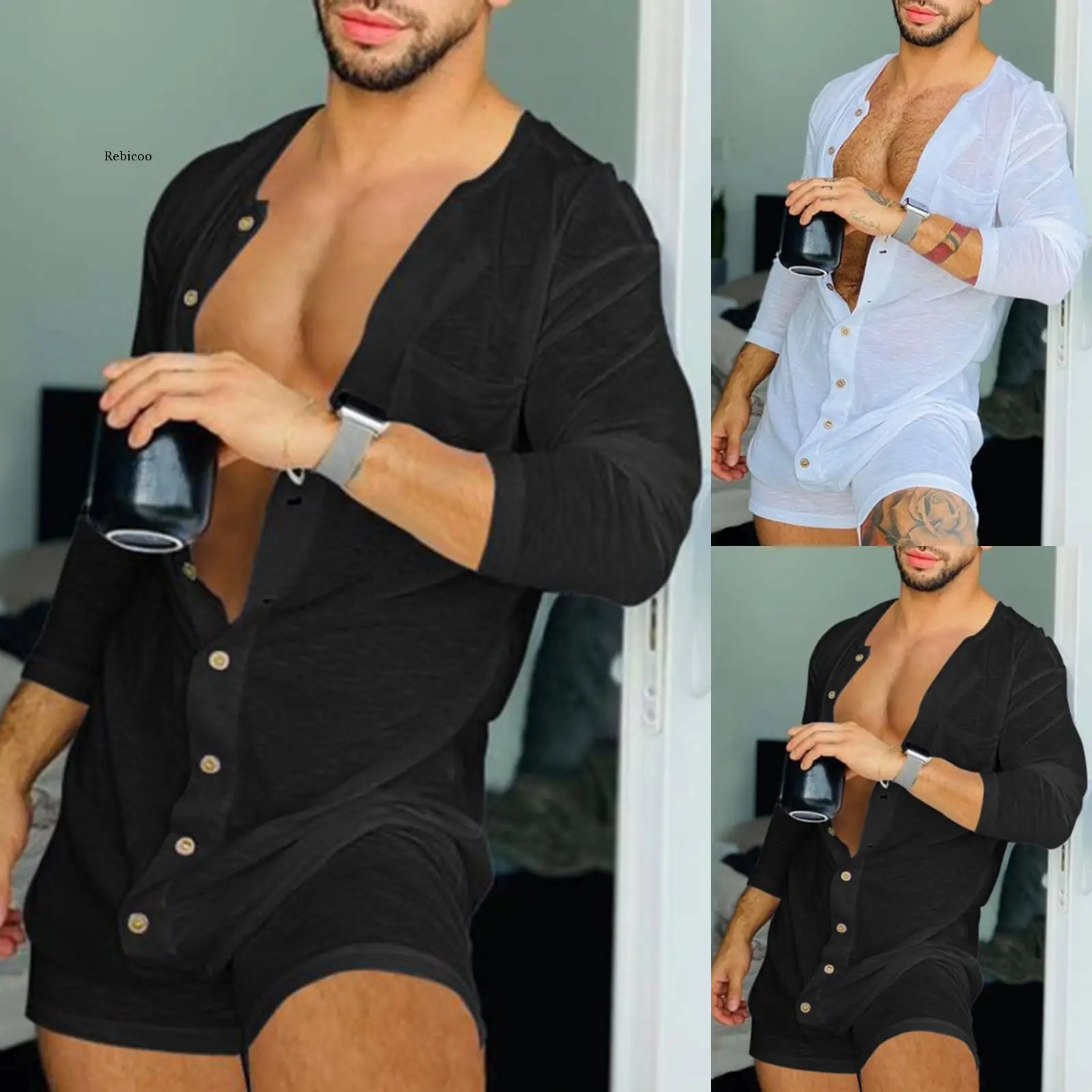 2022-Men-Rompers-Spring-Summer-Shorts-Jumpsuit-Male-New-Fashion-Solid ...