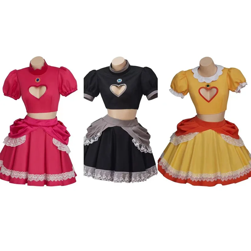 Peach-Daisy-Bowsette-Princess-Sister-Dress-Cosplay-Costume-Pink-Yellow ...