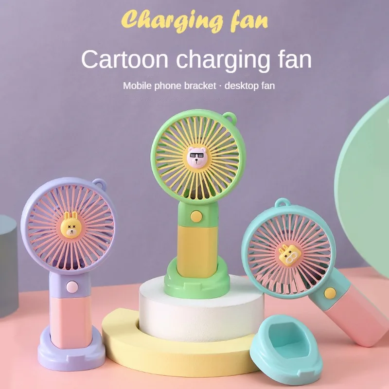 New-Mini-Handheld-Electric-Fan-Cute-Animal-Shapes-Big-Wind-Power-with ...