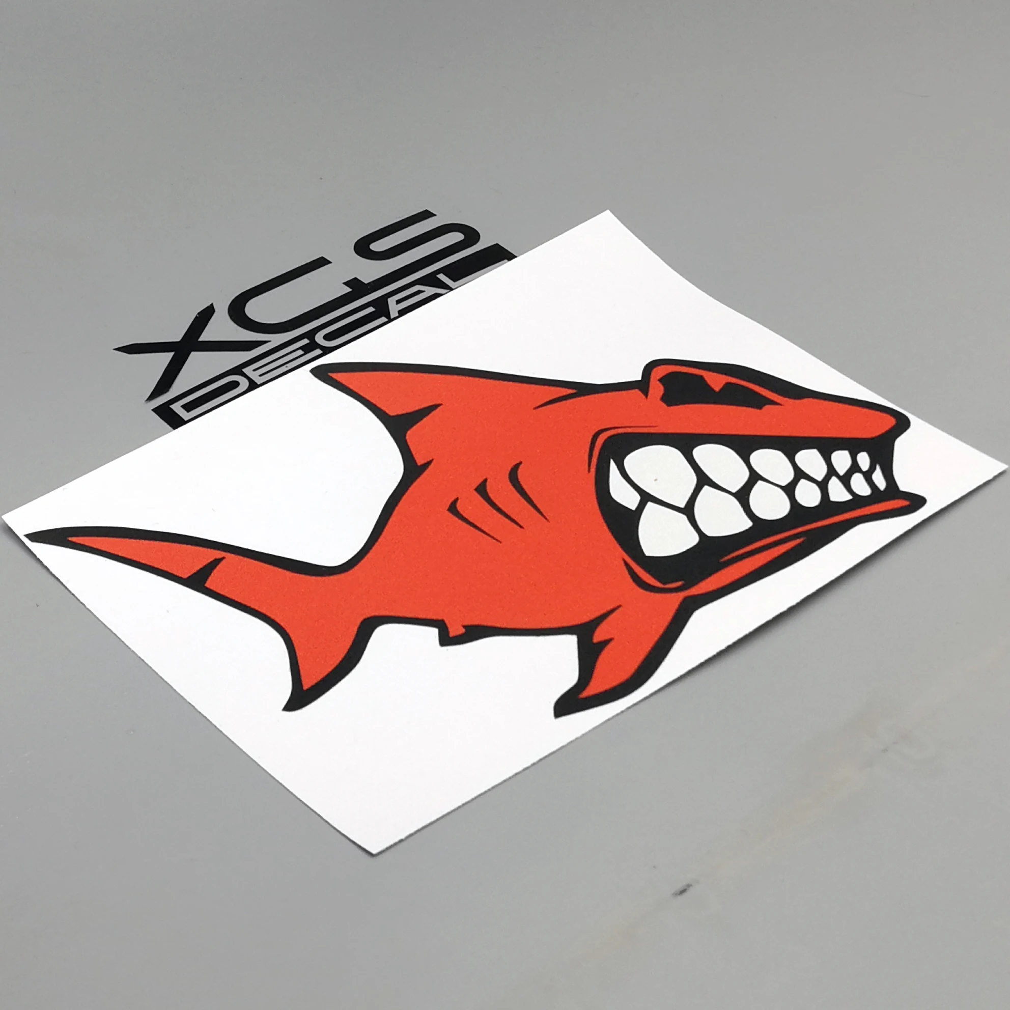 Sticker Printed Cartoon Angry Shark Die Cut Decal 15cm x 10cm car ...