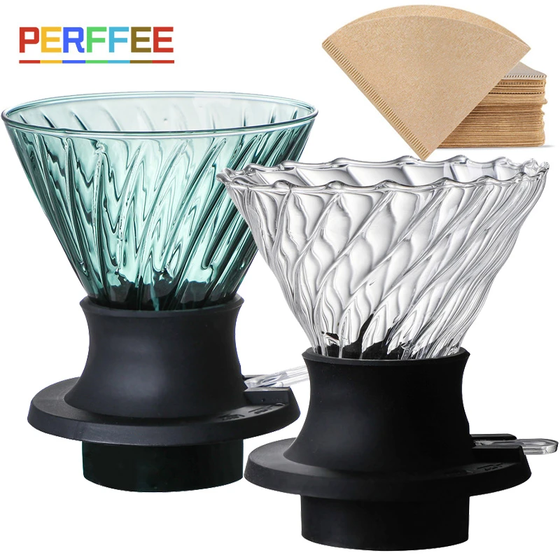 Immersion Dripper Switch Glass V60 Pour Over Coffee Maker V Shape Drip ...