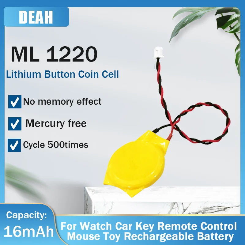 1-4pcs ML1220 ML 1220 3V Lithium Rechargeable Battery 1220 CMOS RTC ...