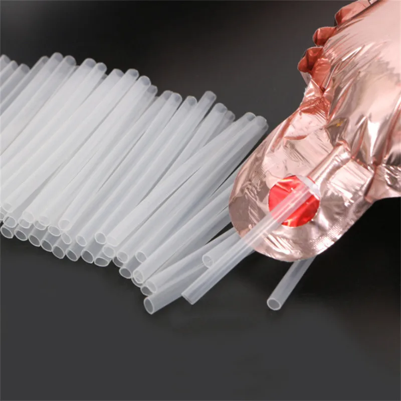 10-20pcs-8cm-Aluminum-Film-Balloon-Blowing-Straw-Transparent-Plastic ...