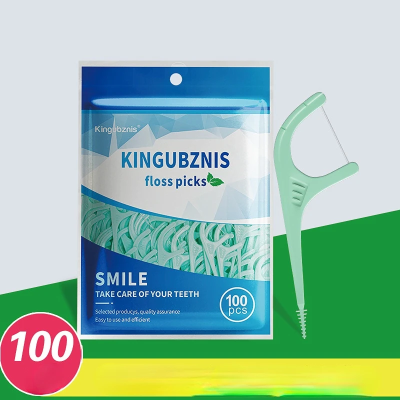 100pcs-Blue-Dental-Floss-Pick-Tooth-Cleaner-Sticks-Oral-Hygiene-Care ...