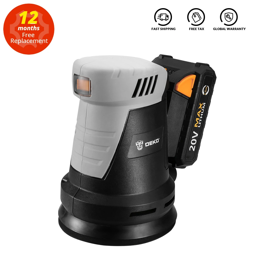 Deko 20v Cordless Random Orbit Sander With Sandpaper Lithium-ion ...