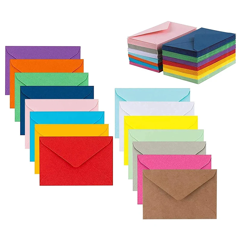 Blank Business Cards WAIZHIUA Pack Of 100 Mini Envelopes Colourful ...