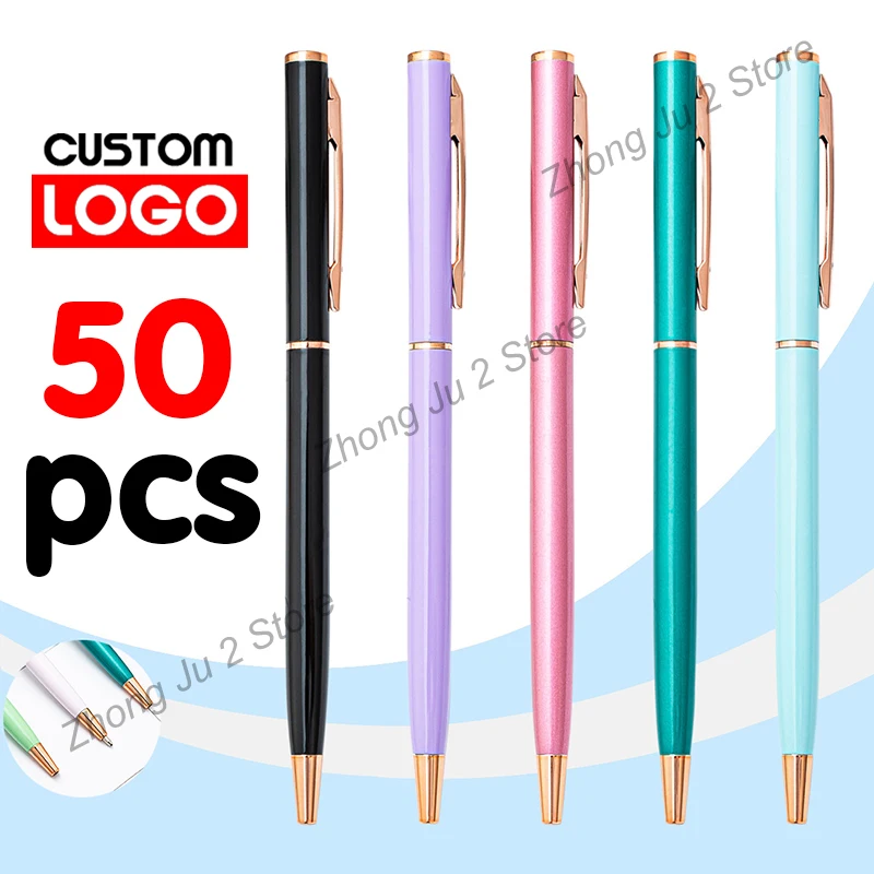 50pcs-Custom-Logo-Multi-color-Ballpoint-Pen-Teacher-Gift-Pen-Office ...