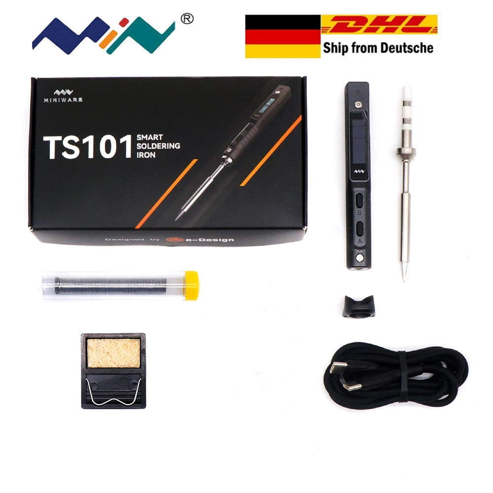 Original TS101 65W Digital Electric Soldering Iron LCD Programable Display Adjustable ...