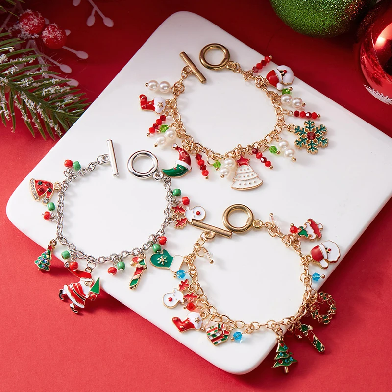 Creative-Christmas-Metal-Chain-Bracelet-For-Women-Men-Santa-Claus ...