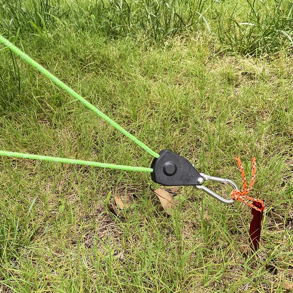 6 Pcs Camping Tie Down Rope Tent Tightener Fastening Wind Rope Buckle ...