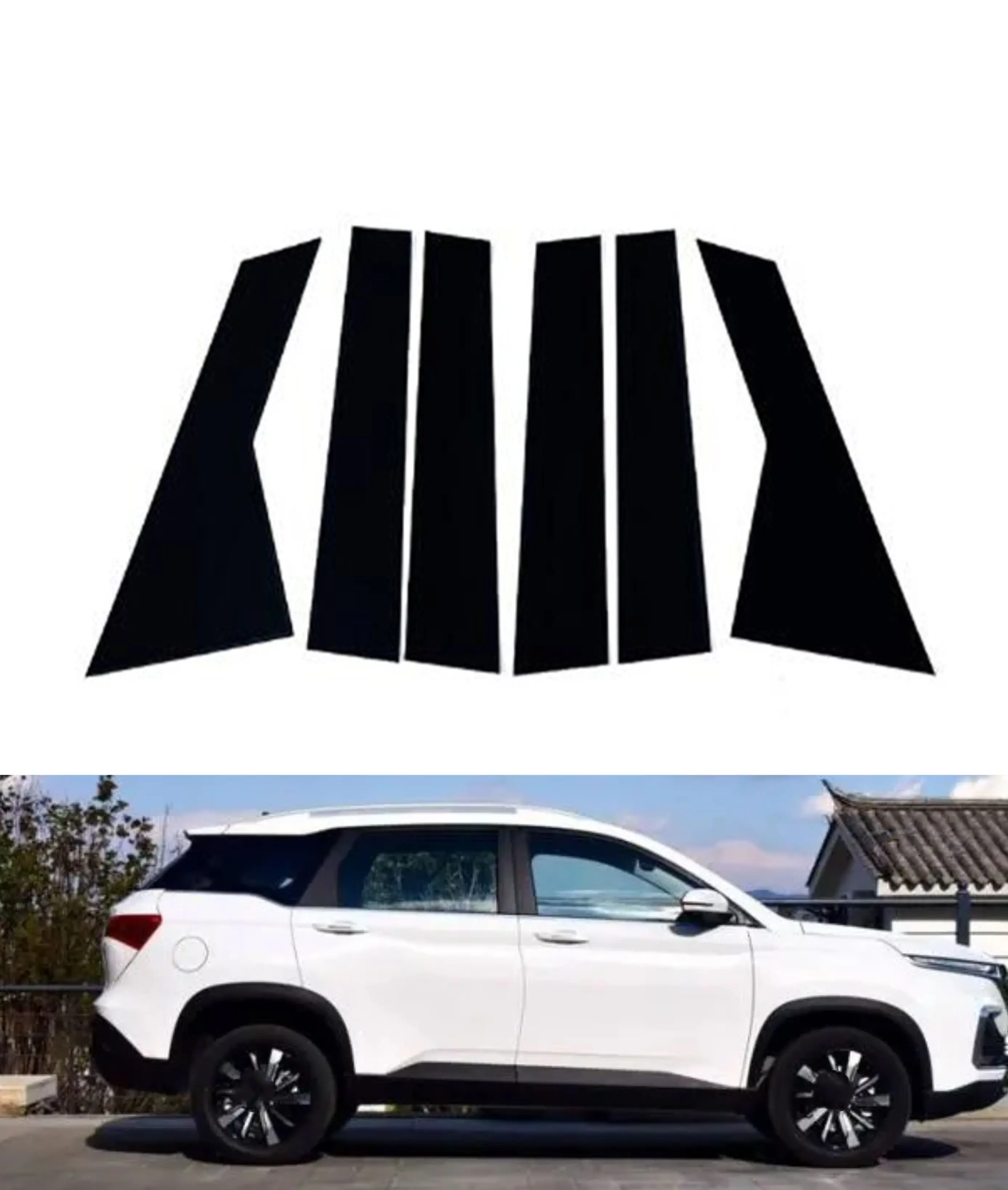 6Pcs-Car-Door-Window-Pillar-Posts-Trim-Covers-Sticker-For-Baojun-530 ...