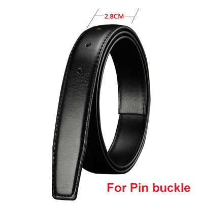 Belts Without Buckle 2.4 2.8 3.0 3.5 3.8cm Width Brand Pin Buckle Black ...