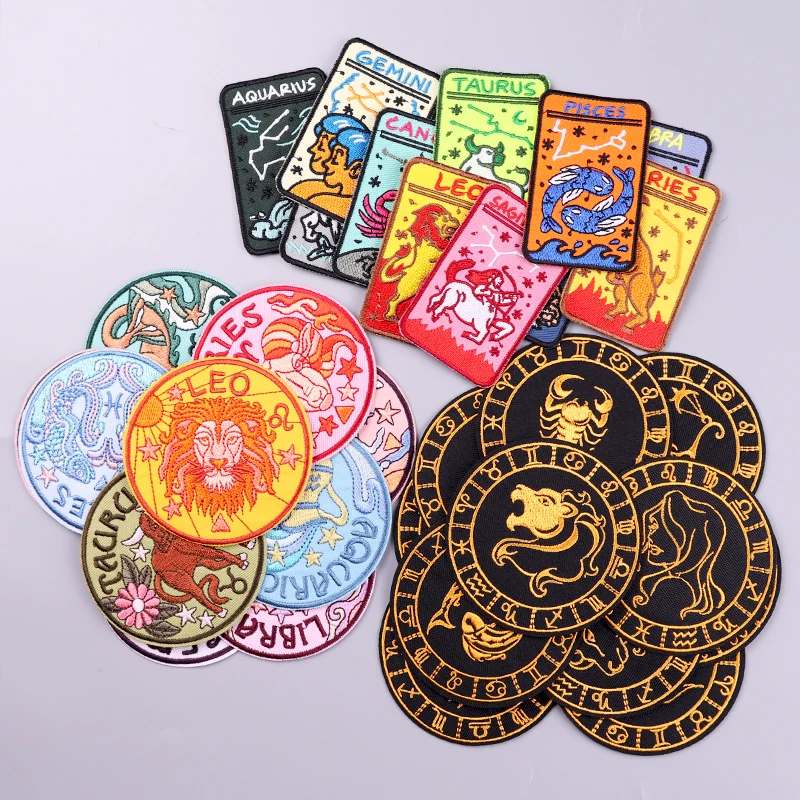 Twelve-Constellations-Embroidery-Patch-Astrology-Witchcraft-Iron-On-Patches-For-Clothing ...