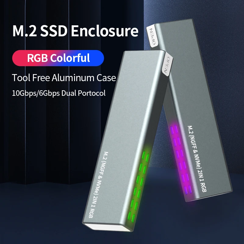 M-2-SSD-Enlcosure-RGB-10Gbps-External-M2-NVMe-SSD-Case-Aluminum-USB3-1 ...