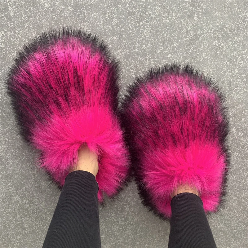 Luxury-Fur-Slippers-Women-Open-Toe-Raccoon-Fur-Slides-Woman-Shoes-Women ...
