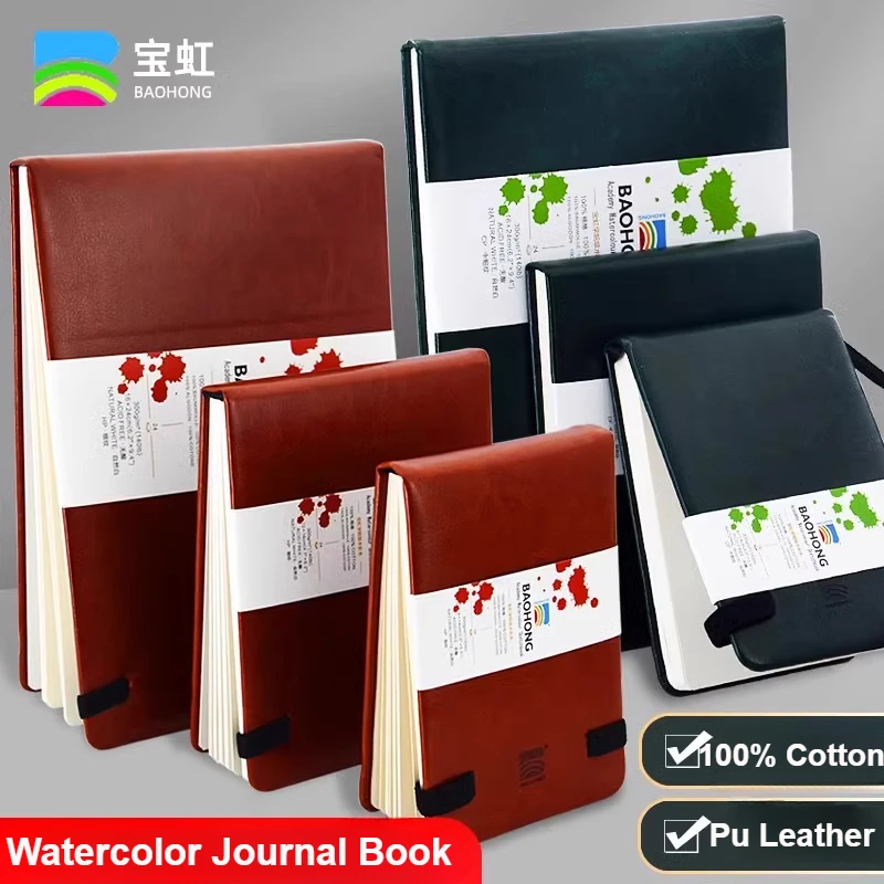 Baohong Watercolor Journal, 100% Cotton Cold Press Paper Sketchbook 24 ...
