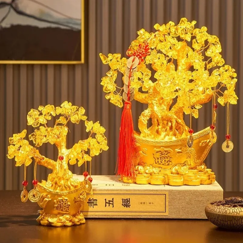 Crystal-money-tree-crystal-handicraft-yellow-crystal-fortune-tree ...