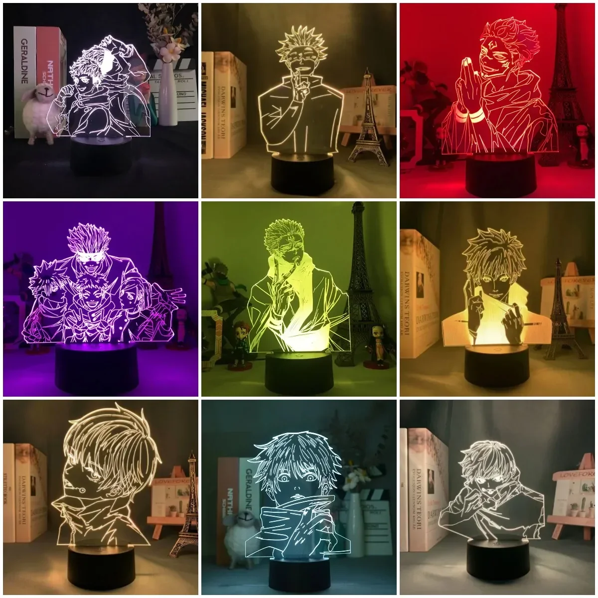 Jujutsu-Kaisen-Gojo-Satoru-Nanami-Kento-Sukuna-3d-Led-Lamp-for-Bedroom ...
