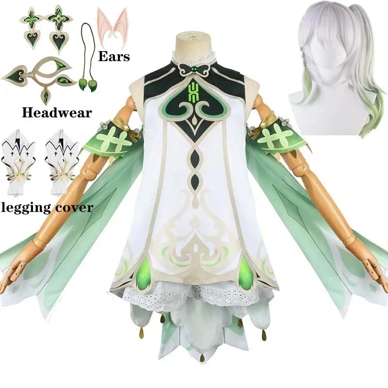 Nahida-Cosplay-Costume-Lesser-Lord-Kusanali-Full-Set-Dress-Ears-Wig ...