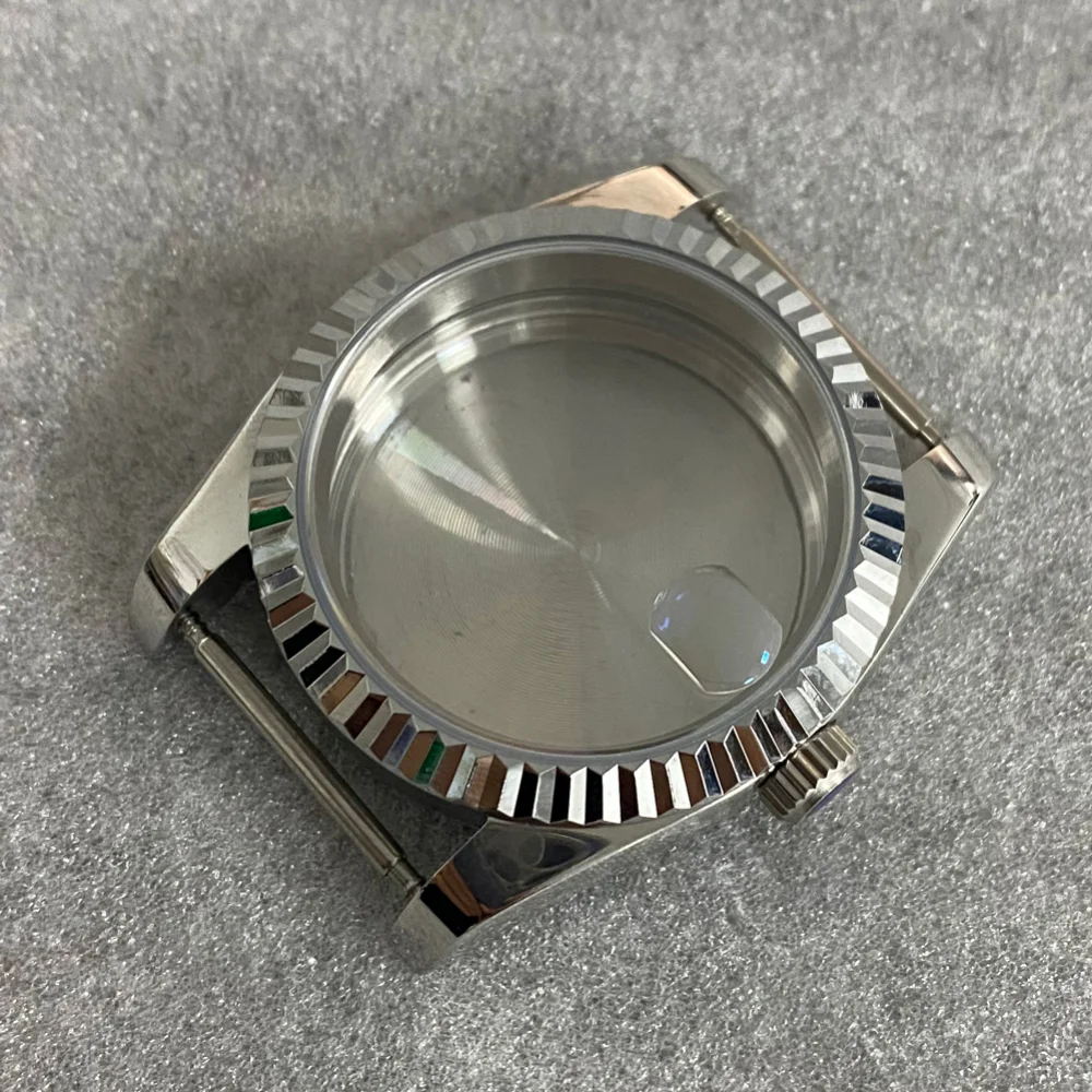 36mm Watch Case with Sapphire Glass Stainless Steel Dog Tooth Ring Case ...