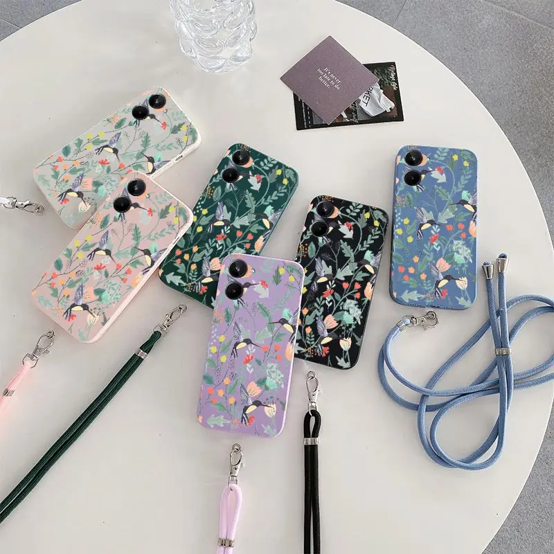Vibrant Silicone Phone Case with Bright Branch Design for Realme C30 ...