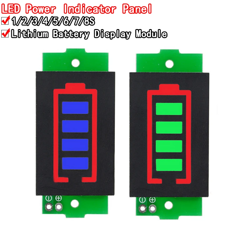 1-2-3-4-5-6-7-8S-Lithium-Battery-Capacity-Indicator-Module-Blue-Green ...