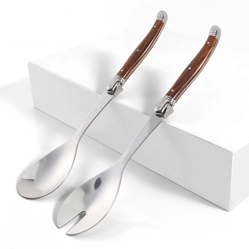 2pcs-Set-Stainless-Steel-Salad-Slotted-Spoon-Laguiole-Salad-Spoon-Set ...