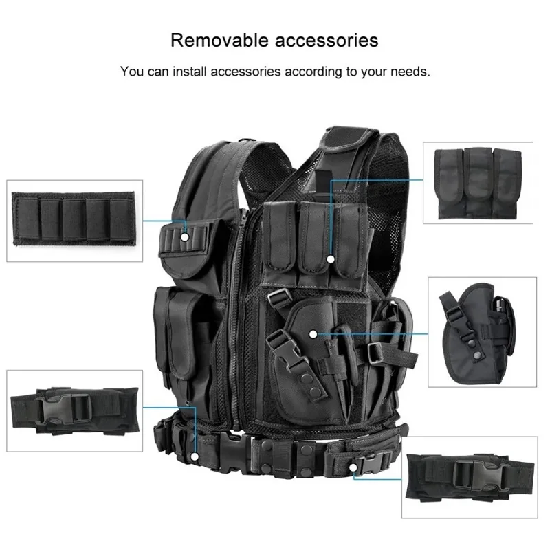 Tactical Vest for Hunting Multi-Pocket Swat Army Tactical uniform Body ...