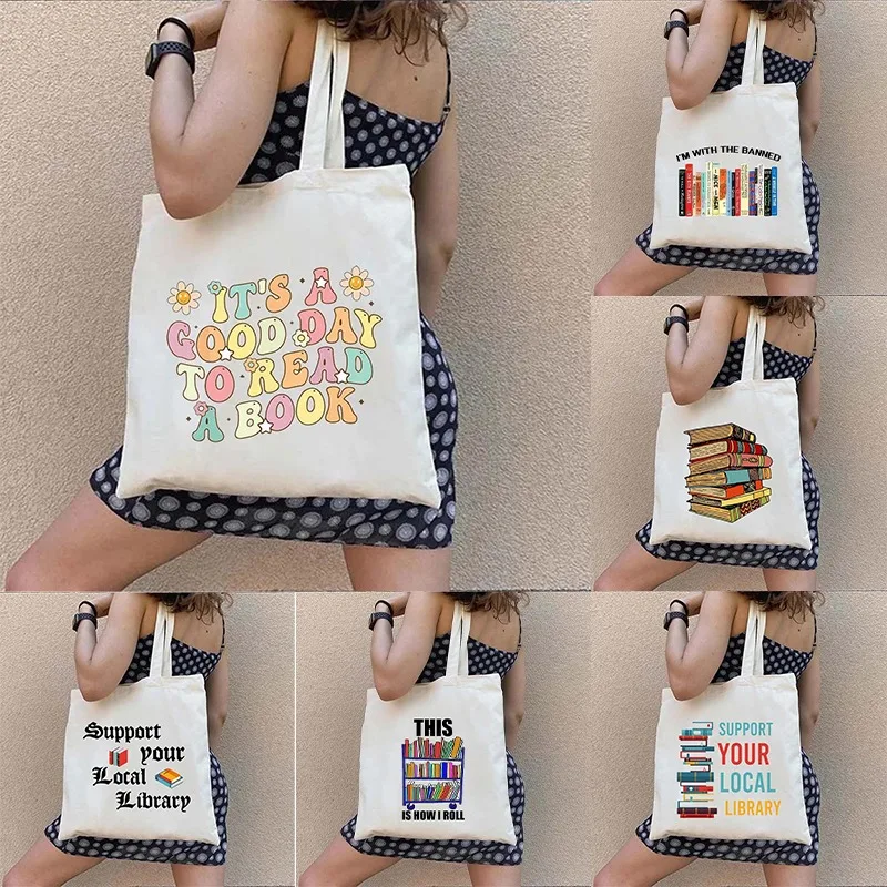 Cute-Women-Canvas-Library-Reading-Books-Canvas-Totes-Bag-Shakespeare ...