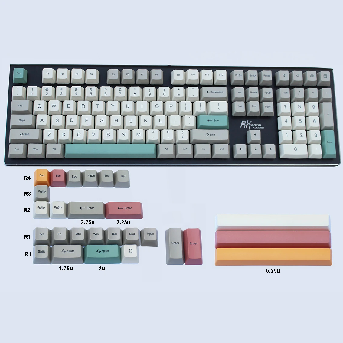 9009-Color-Theme-OEM-or-Cherry-Dye-Sub-Keycaps-Thick-PBT-Material-for ...