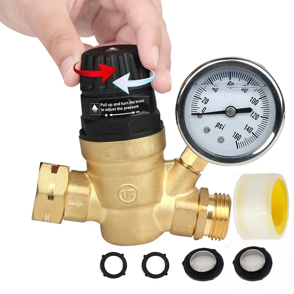Water Pressure Regulator 3/4In With Gauge, Adjustable Water Pressure ...