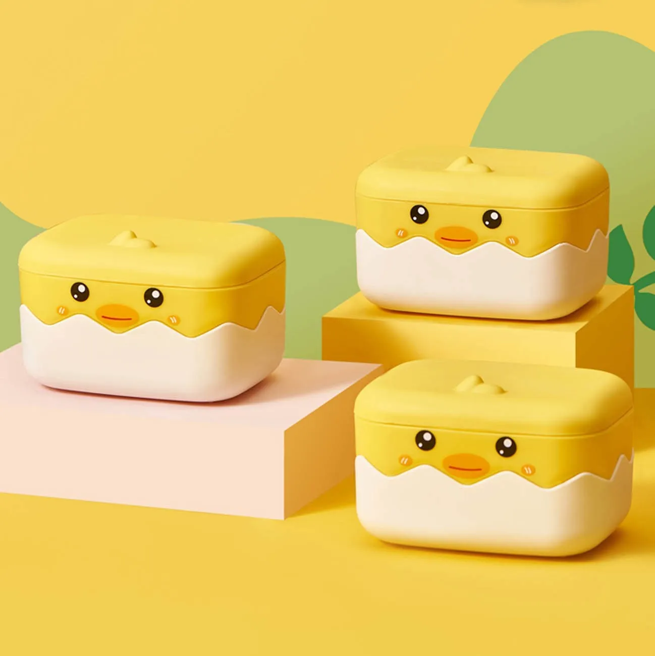 Yellow-Cute-Duck-Shaped-Travel-Soap-Box-Container-Case-Plastic-Shower ...