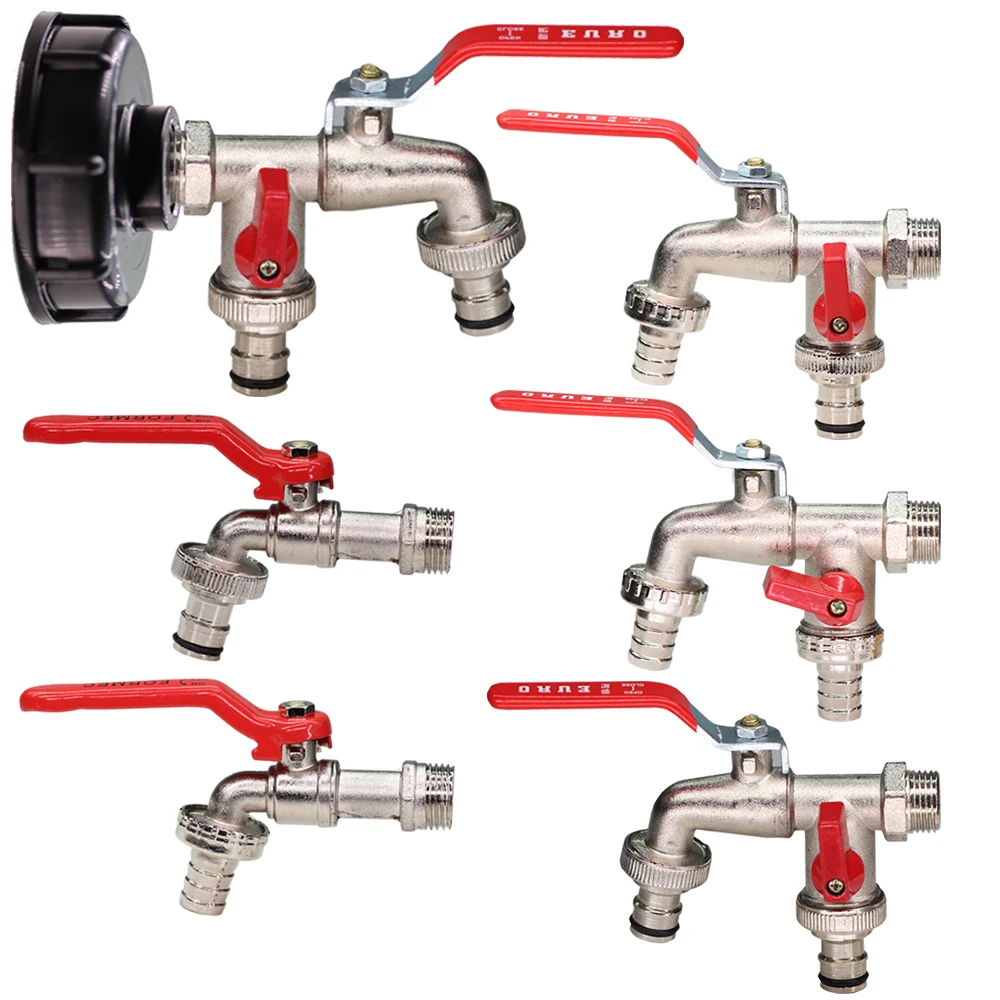 Durable IBC Tank Fittings Metal Water Tap Ball Valve S60 Thread 1-Way 2 ...