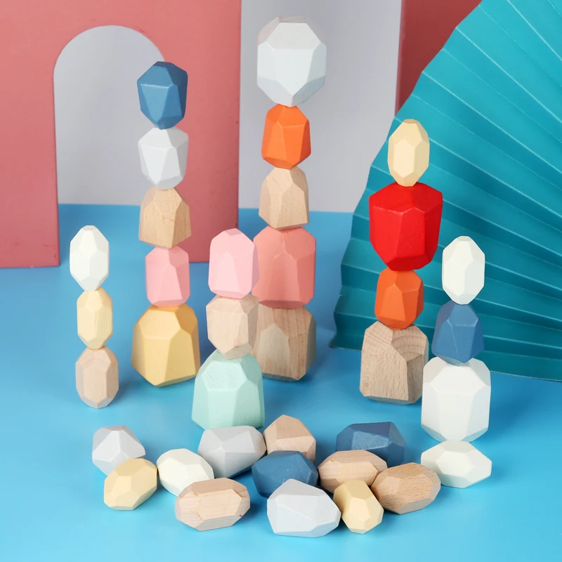Wooden Stacking Rocks Sensory Toy – Kids N More