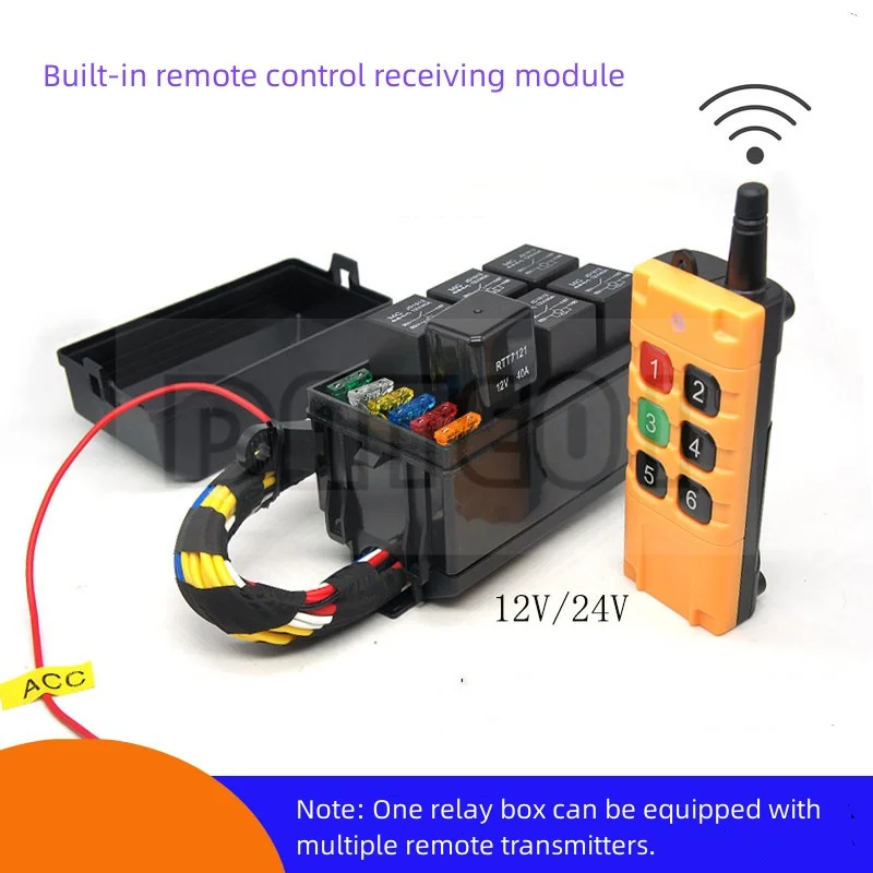 6-Way-40A-Wireless-Remote-Control-Electromagnetic-Magnetic-Relay-Fuse ...