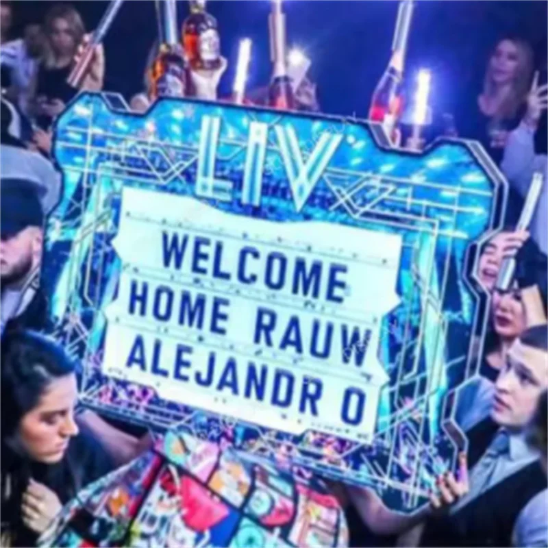 Custom Happy Birthday Nightclub LED Marquee Message Board Sign Bottle ...