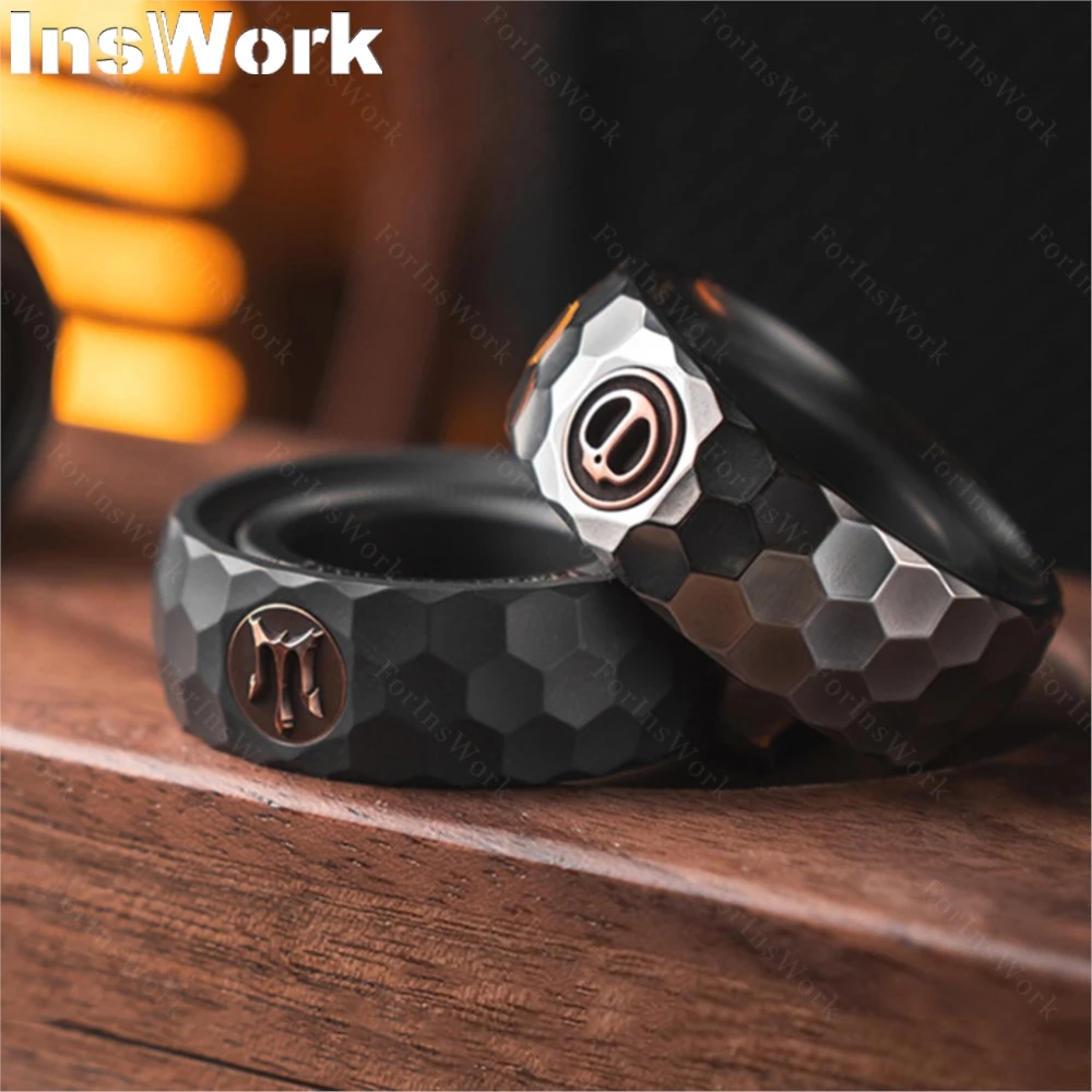LAUTIE NEW SAM Mechanic Thorns Ring Spinner Metal Fidget Slider Stress ...