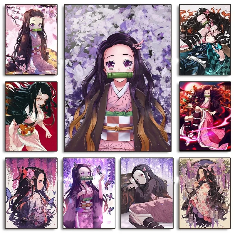 Nezuko Kamado Demon Slayer Animate Character Poster and Canvas Printing ...