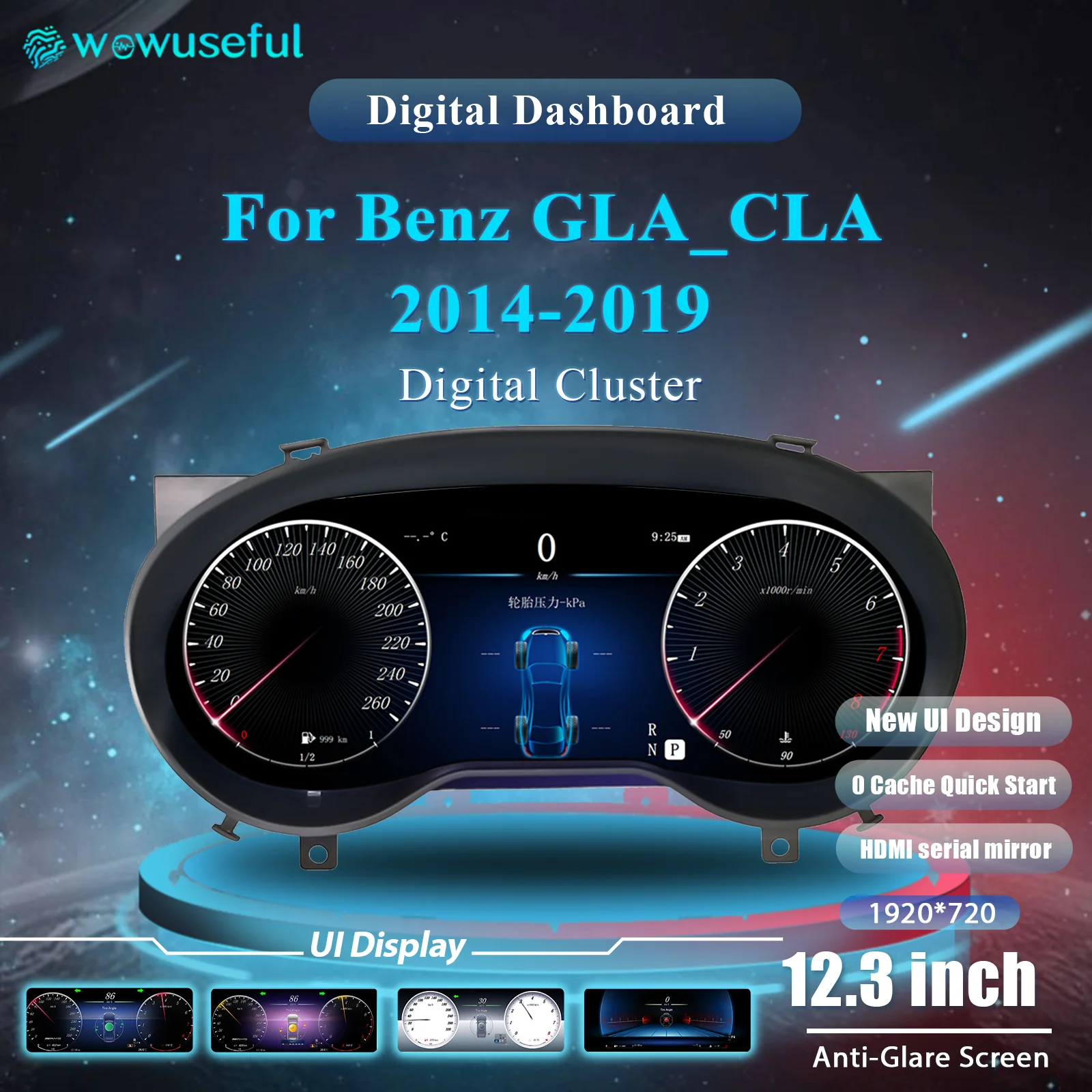 12.3'' Digital Dashboard Cluster For Mercedes Benz C GLA CLA W176 117 ...