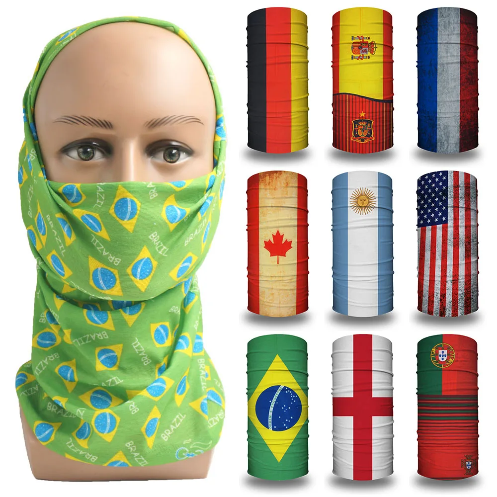National Flag Bandana Headband for Women Men Brazil US UK MIX Flag Neck ...