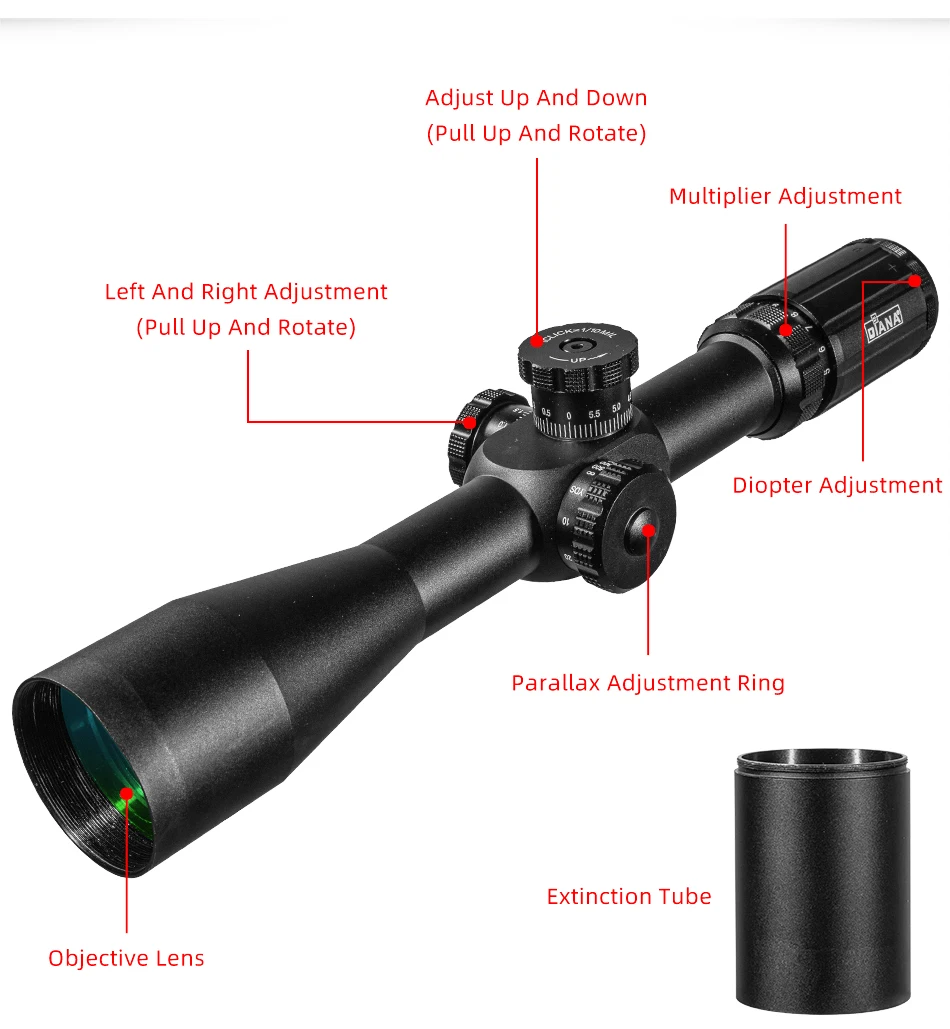 DIANA 4-14X44 FFP Hunting Scopes First Focal Plane Riflescope Glass ...