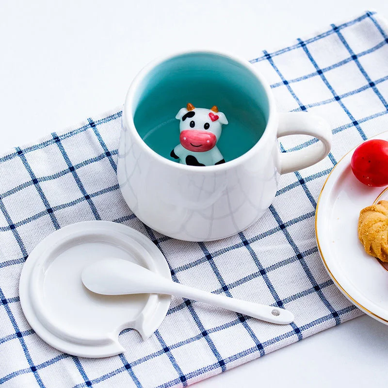 Service à thé - café,Tasses 3D en céramique avec poignée,faites à la ...