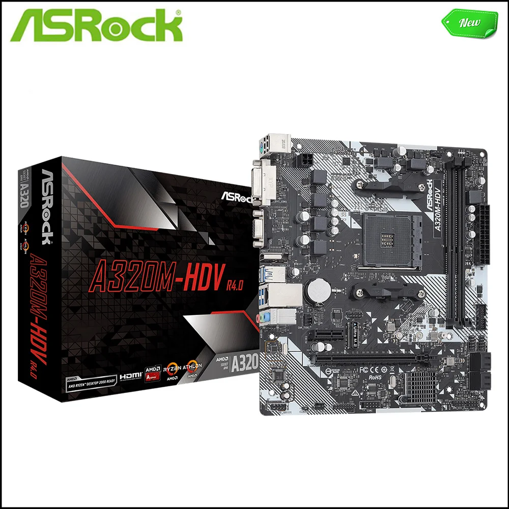 NEW For Asrock A320M HDV A320 AM4 MINI ITX ITX HTPC Moederbord Desktop ...