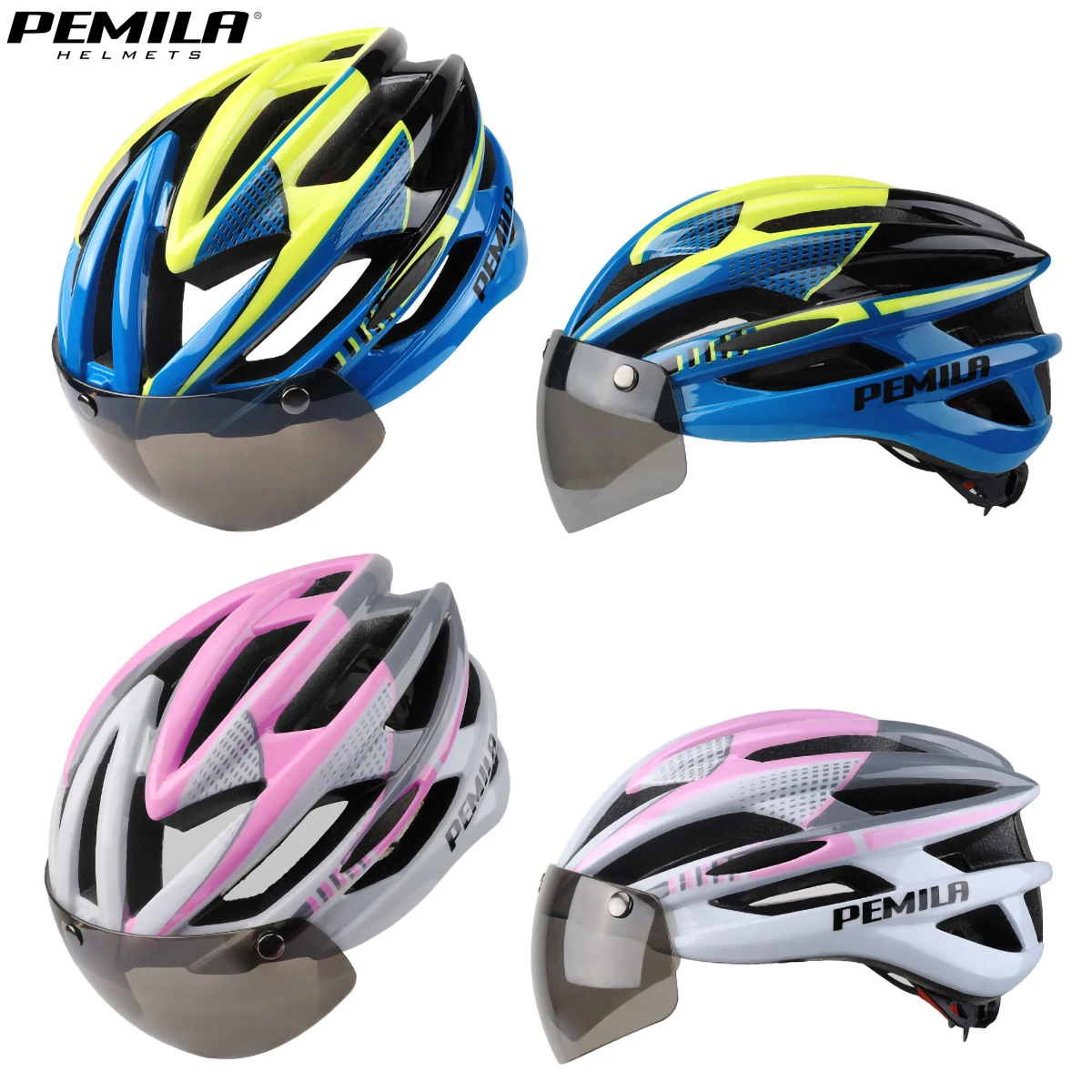PEMILA-Cycling-Helmet-Man-Women-Goggle-Helmet-Road-Mountain-Bike-Helmet ...