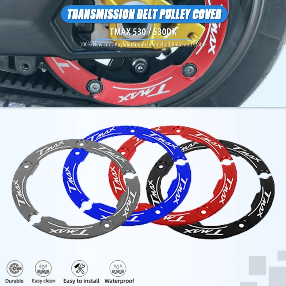 Motorcycle Aluminum Transmission Belt Pulley Cover For Yamaha Tmax530 T ...